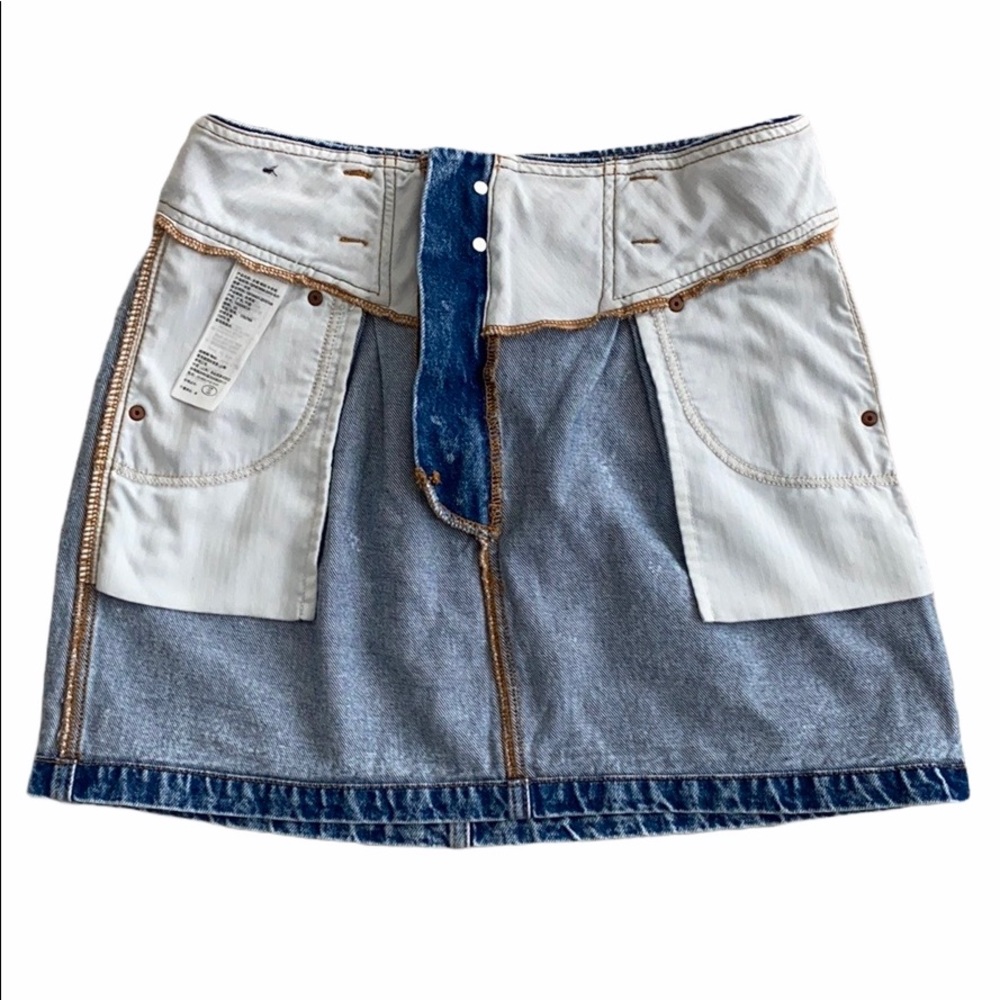 Abercrombie Fitch Acid Wash Paper Bag Denim Skirt Gem